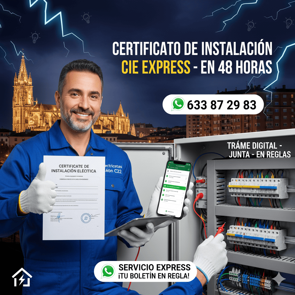 Certificado Eléctrico León Express (Boletín) - ¡CIE en 48h!